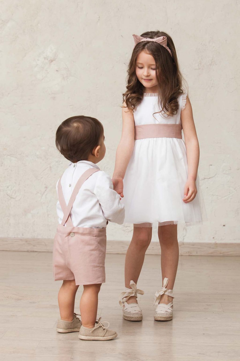 Niños de arras en lino rosa nude | Bodas y Arras | Quémono